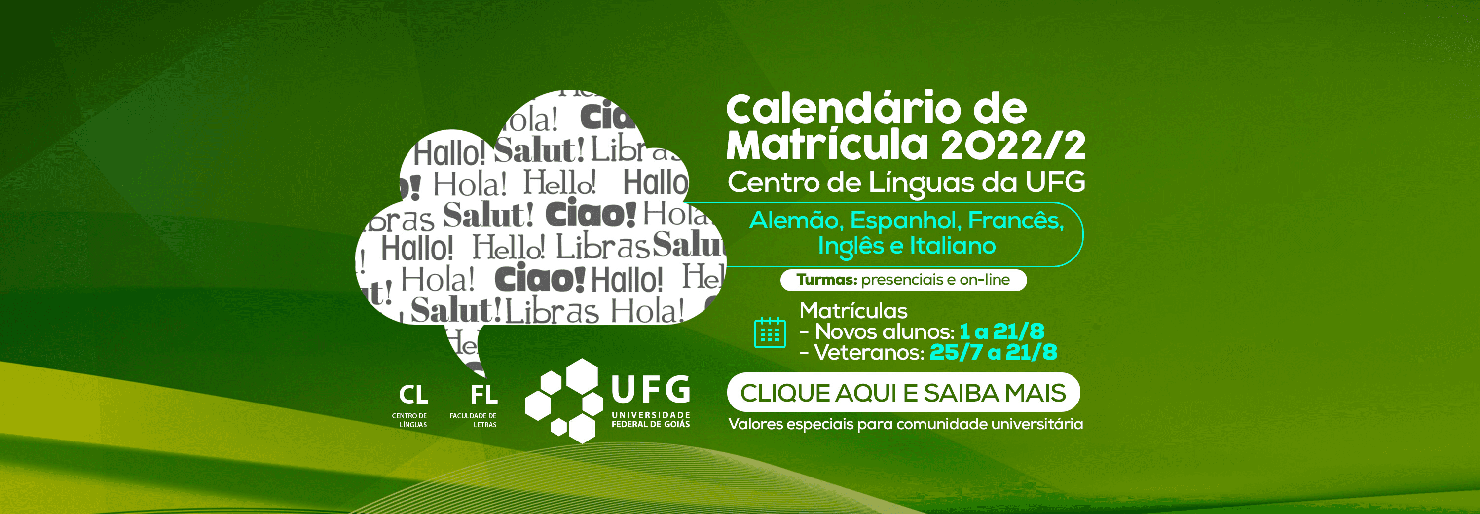 Matrículas para cursos de línguas estrangeiras na UFG estão abertas ...